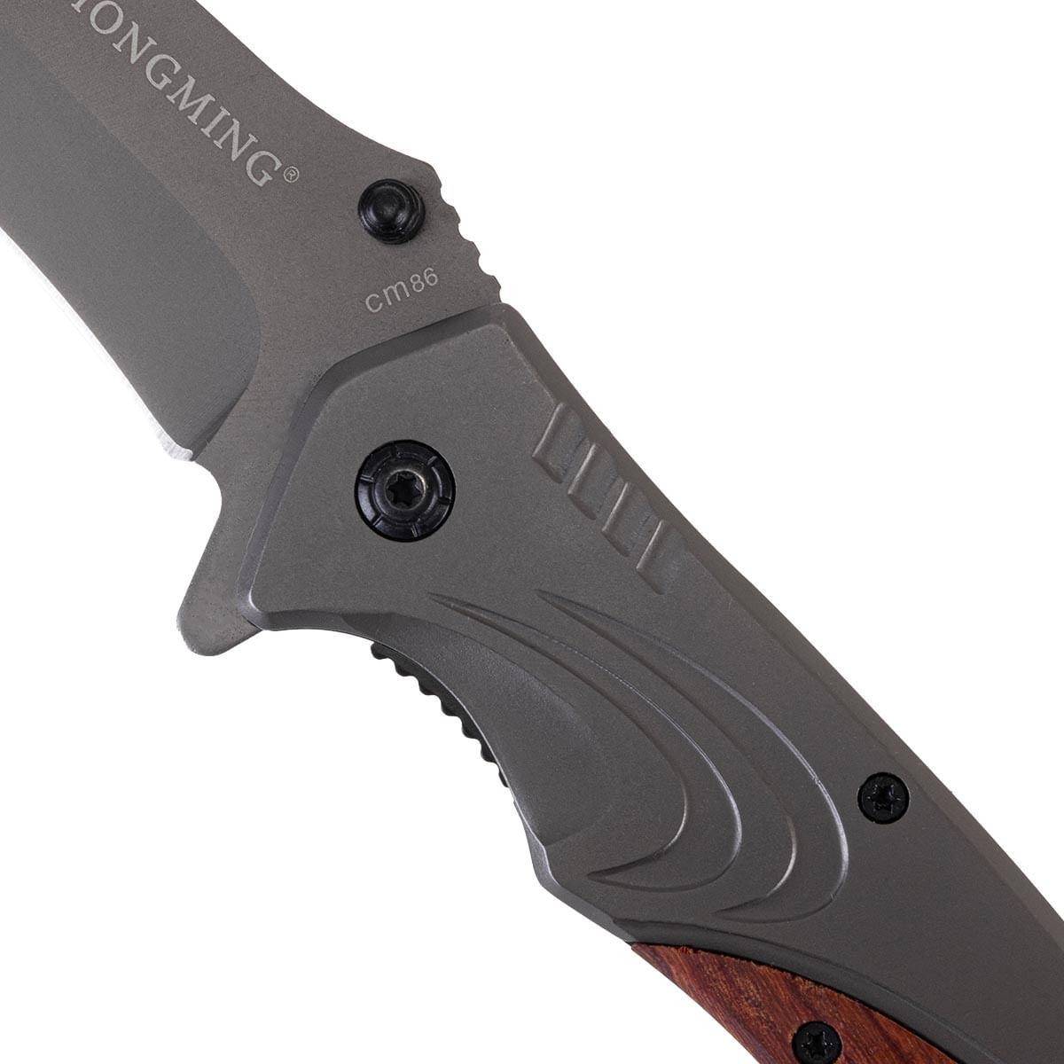 Canivete Tático Militar Rústico Acabamento em Madeira